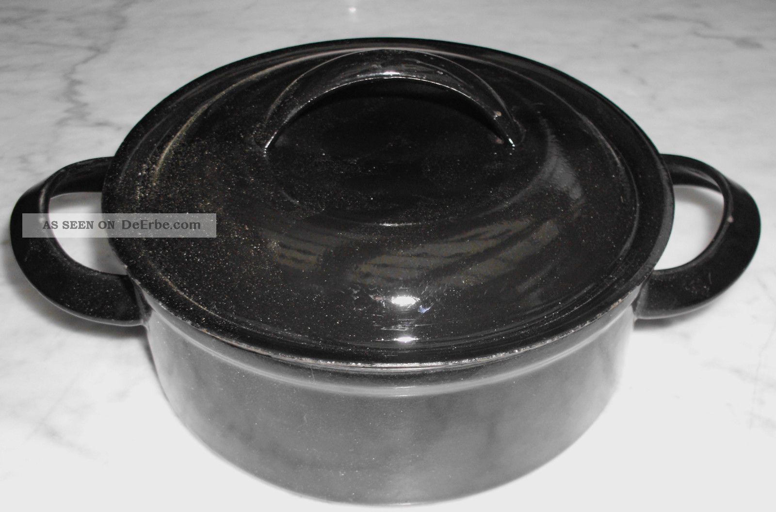 Alter Kleiner Emaille - Topf Kochtopf Wassertopf Shabby Chic