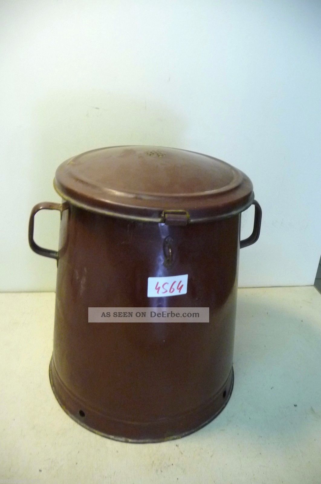 Nr. 4564. Alter Emaille Topf Emailtopf Old Enamelware Pot