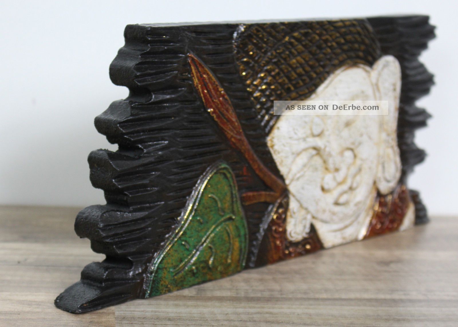 Wandbild Holzbild Buddha Holzschnitzerei Bild Indonesien Holz 33cm ...