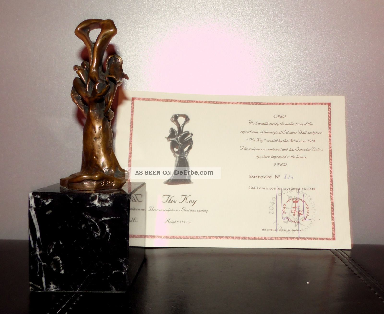 Salvador Dali " The Key " Bronze Skulptur Orig. Numm. Zertifikat ...