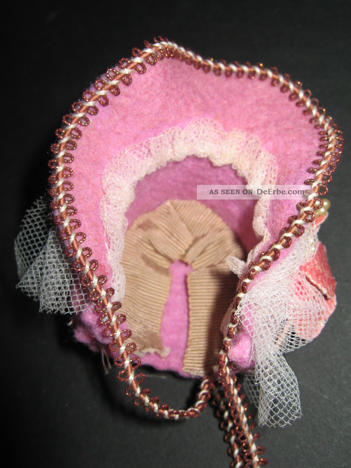 4 - Uralter Antiker Schuten - Hut Alte Modepuppen Fein Gearbeitet Ohne ...