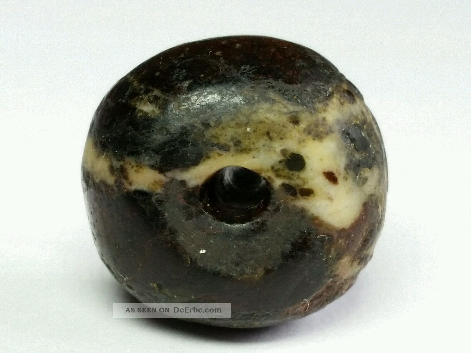 16. 7mm Ancient Rare Banded Stone Bead