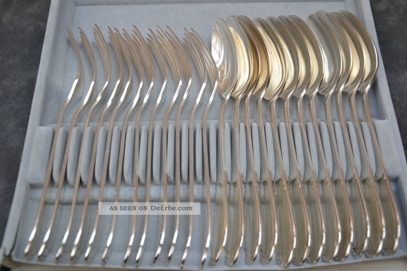 Silber - Besteck " Art Deco - Besteck " Gero - Solingen 1935, 12 Pers. 103 Teile