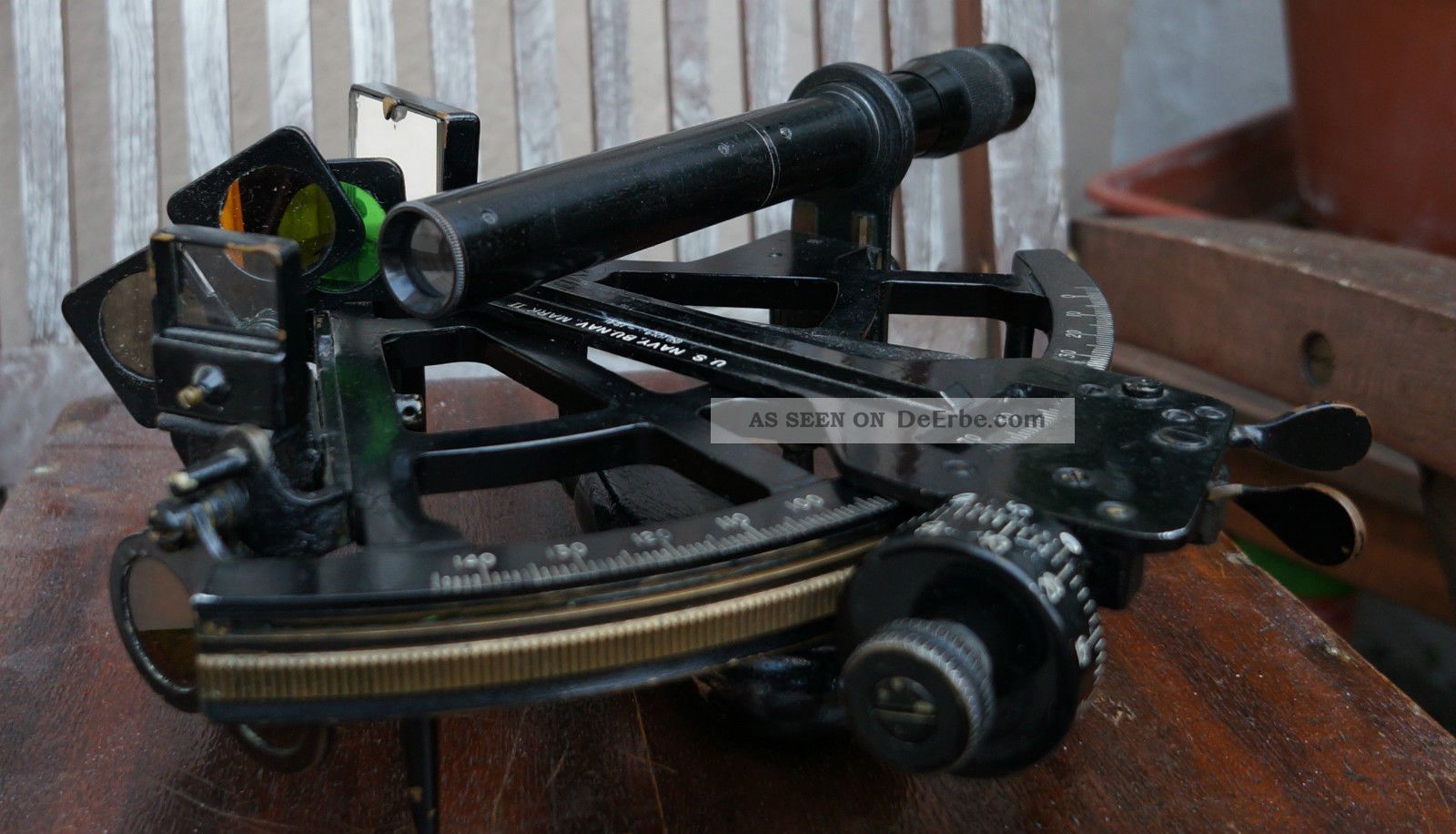 David White Sextant Stadimeter Us Navy Markii Wwii 1941 Mit Holzbox