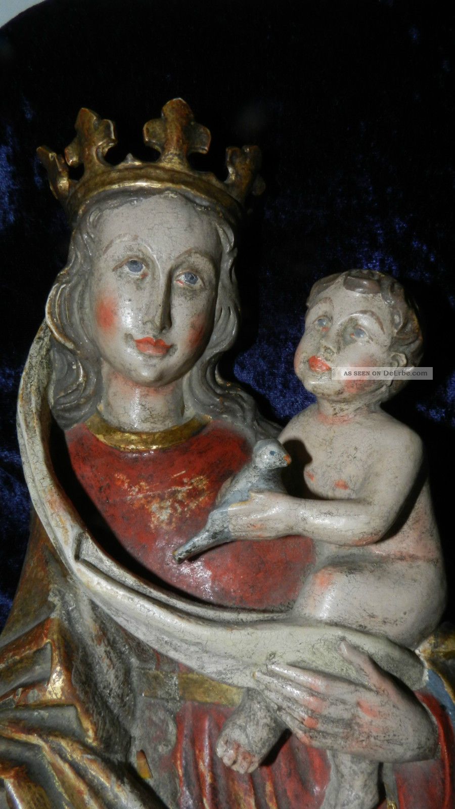 Hl. Maria Madonna Jesus Christus 60cm Gotisch Heiligenfigur Holzfigur ...