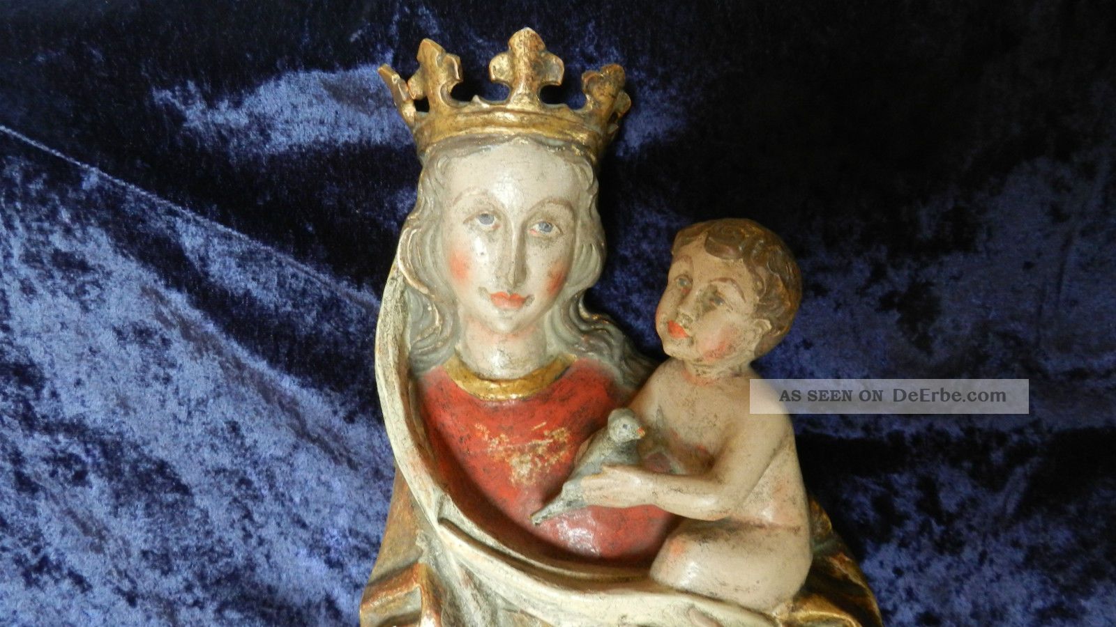 Hl. Maria Madonna Jesus Christus 60cm Gotisch Heiligenfigur Holzfigur ...