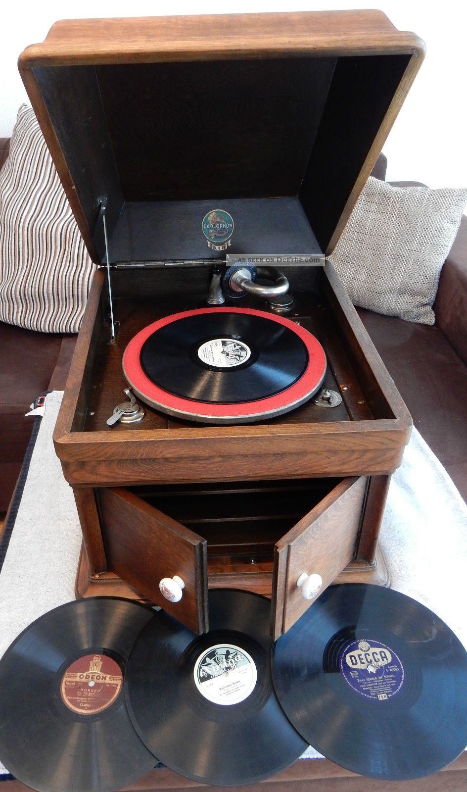 Tischgrammophon, Grammophon Parlophon, Spielbereit Restauriert Siehe ...