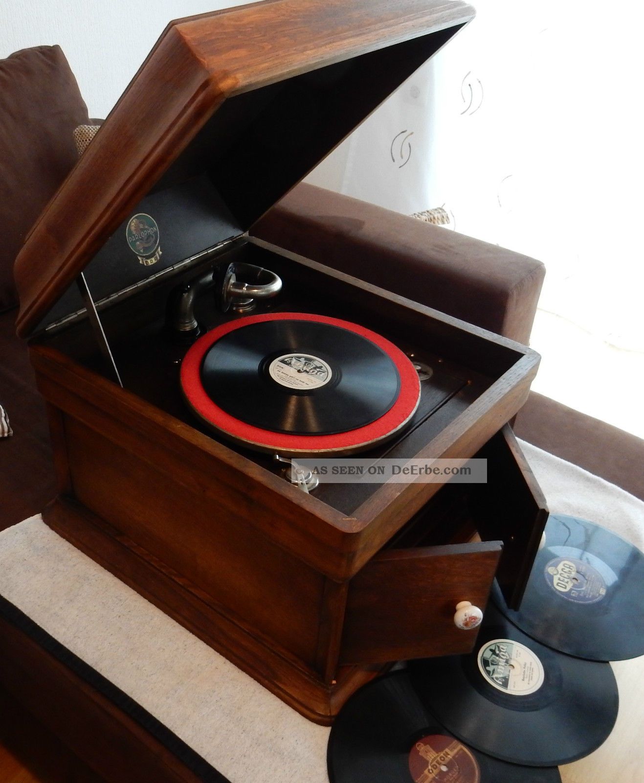 Tischgrammophon, Grammophon Parlophon, Spielbereit Restauriert Siehe ...