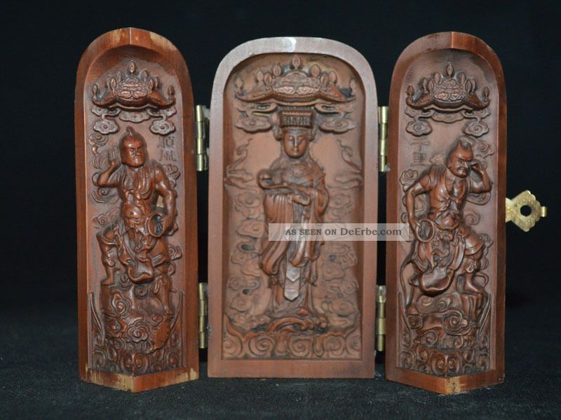 Altes Tempel Buchsbaum Holz, Boxwood, Schrein, Altar, Kwan - Yin ...