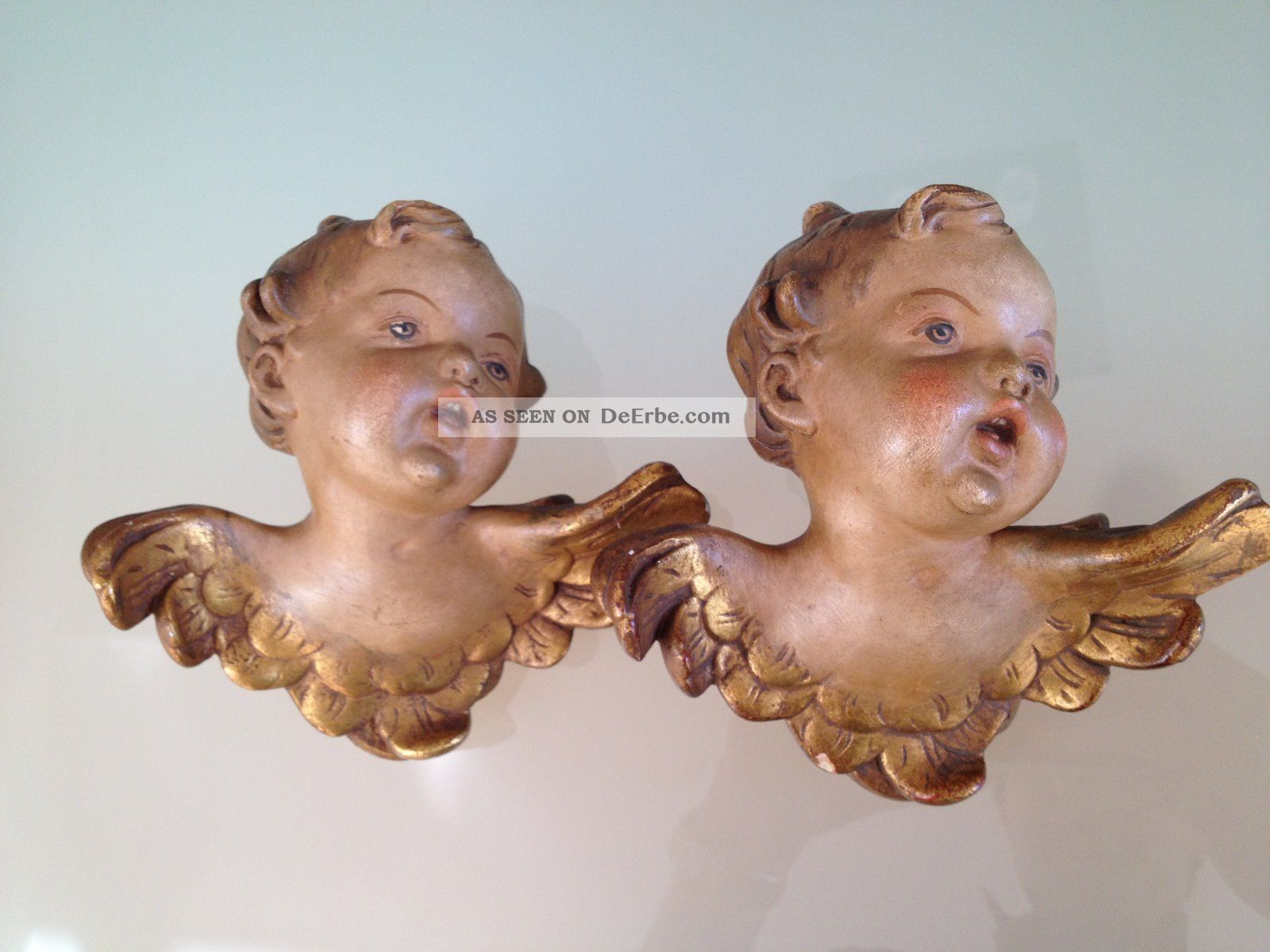 2 Gips Engel Evtl. Vergoldet Aus 1941