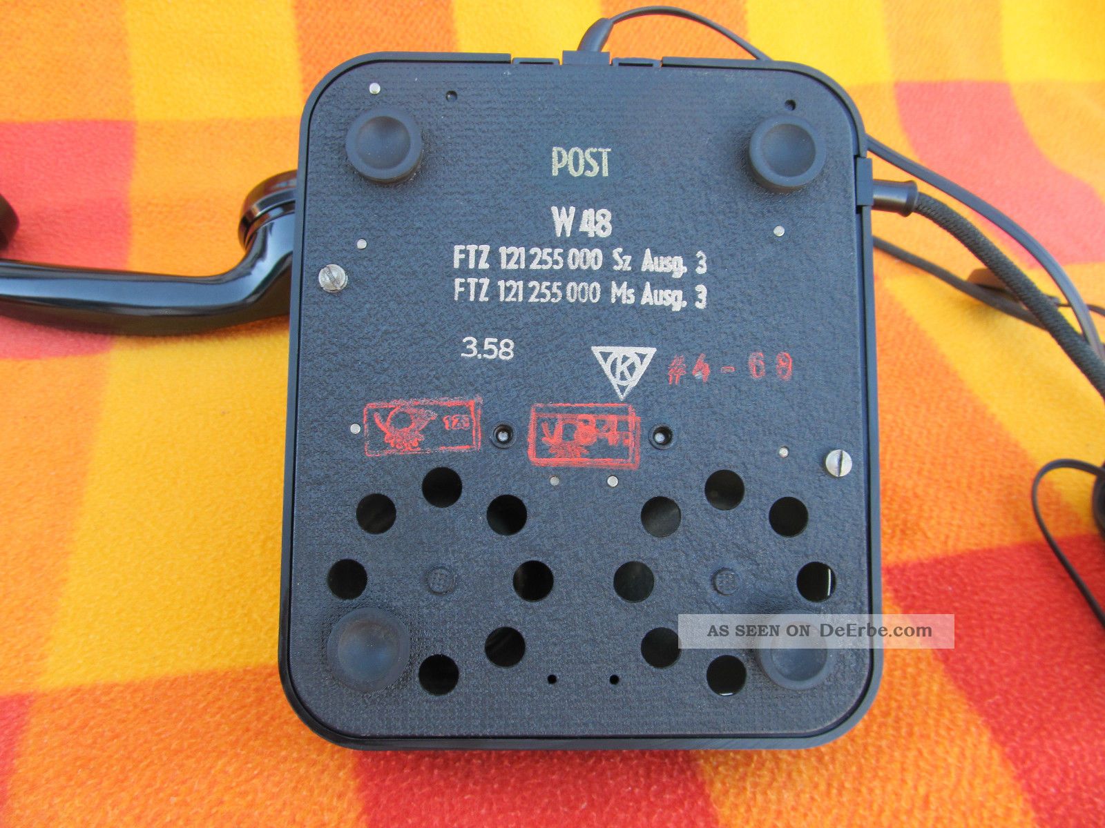 Telefon W48 Telephone Krone 1958 Bakelit Post Vintage Antik Luxus