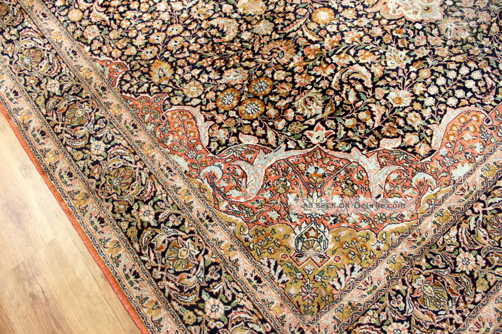 Echter Perser Teppich 385 X 272 Rug Felder Natur Orientteppich Seide ...