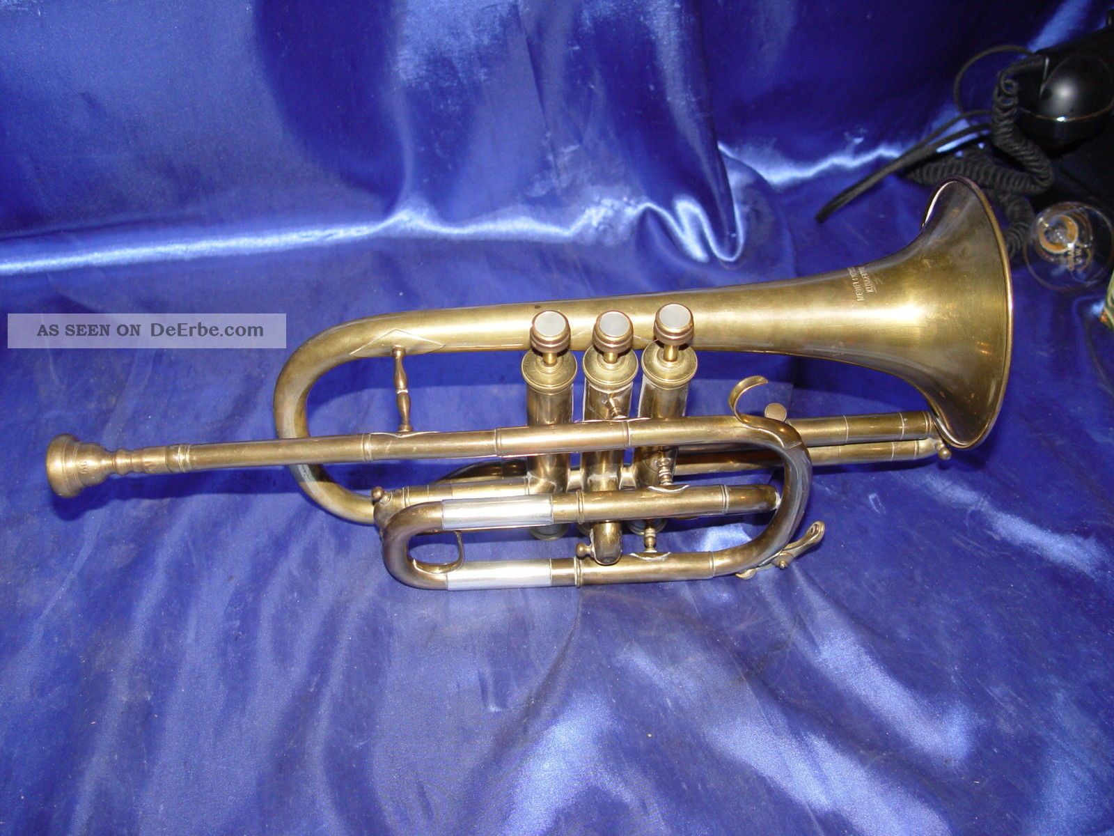 Alte Trompete " Meinel&herold " Klingenthal Blechinstrument Länge 40cm ...