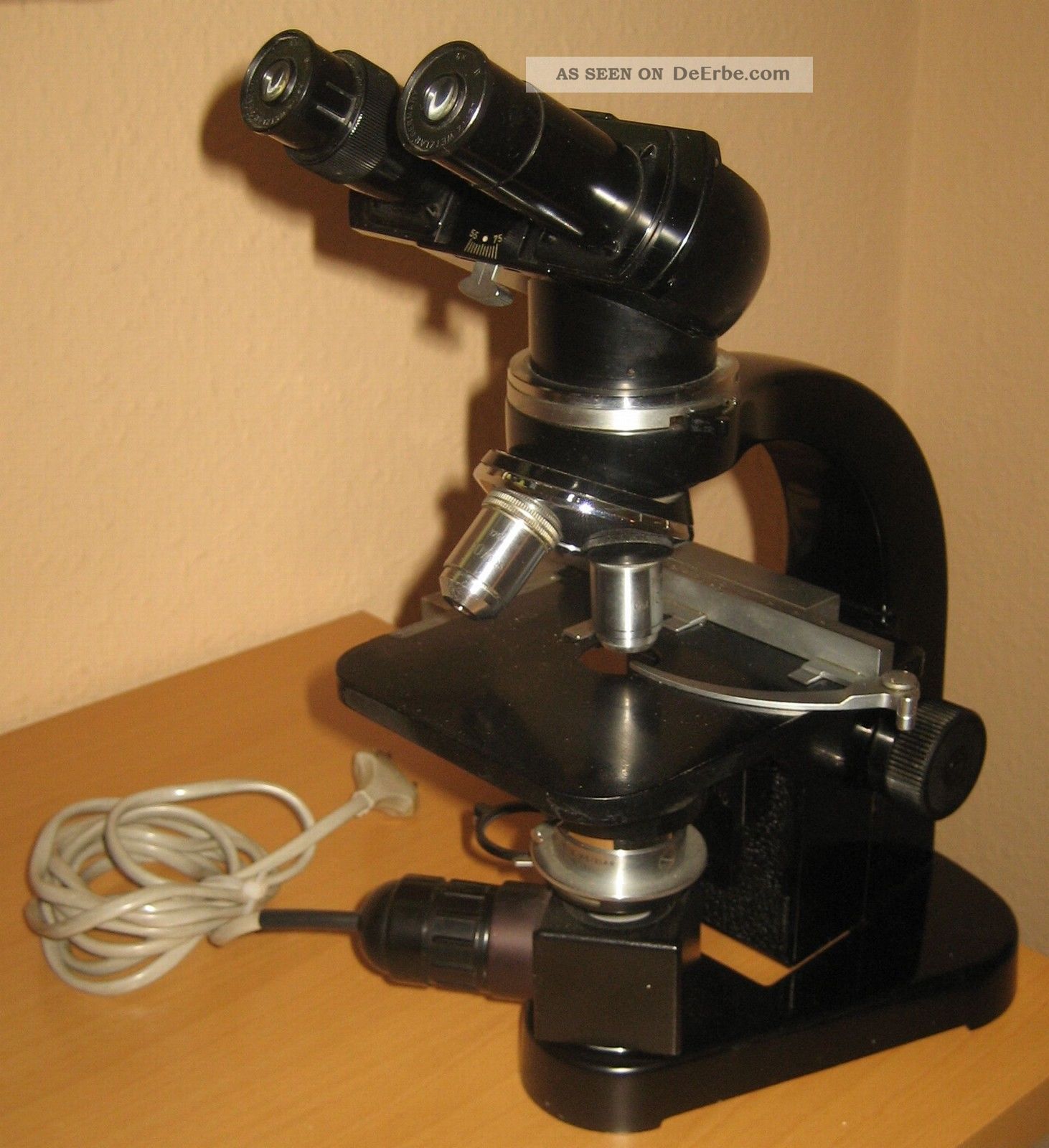 Ernst Leitz Wetzlar Mikroskop, Binokular, Objektiv – Revolver,