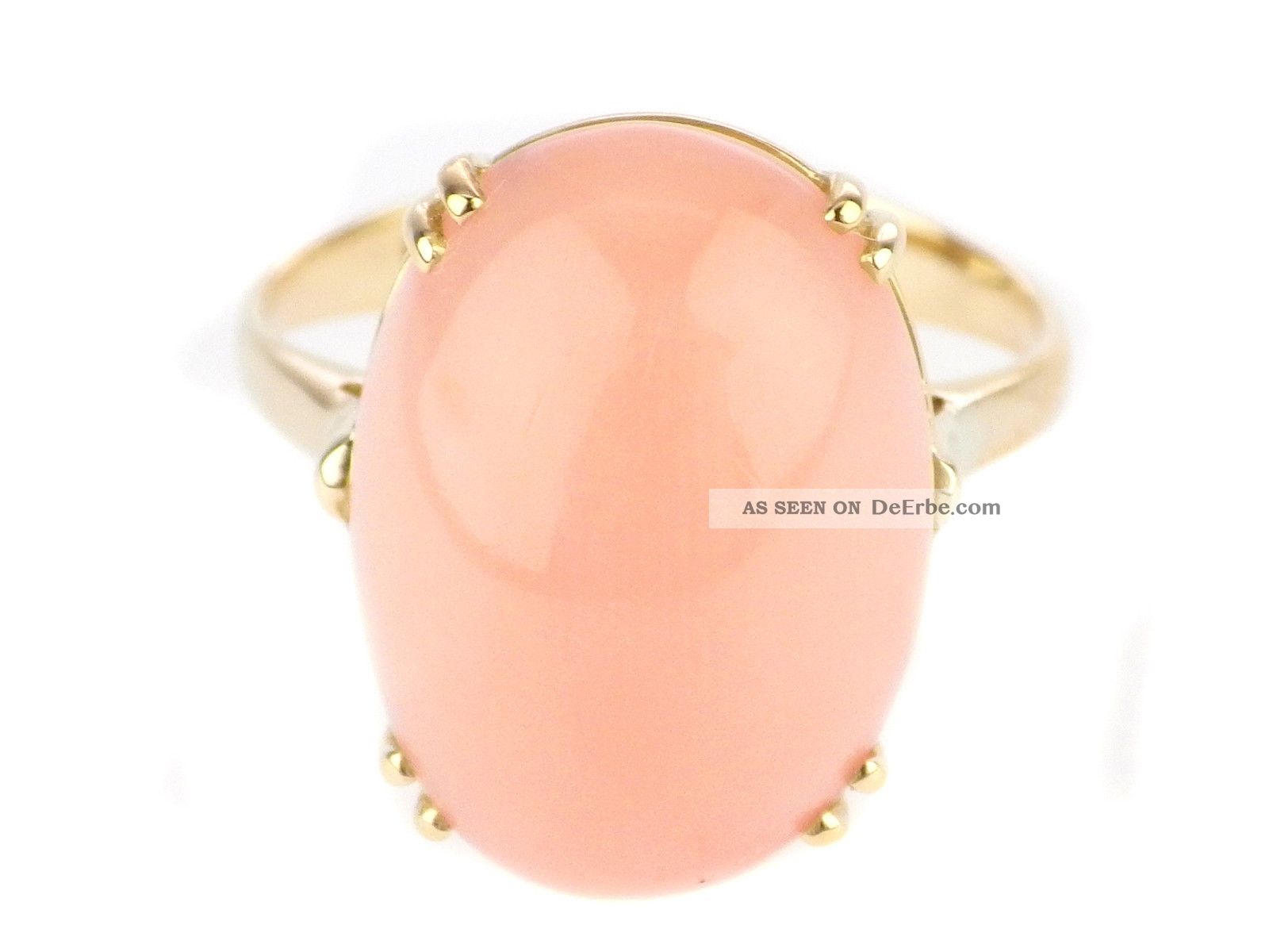 Jugendstil 14 K 585 Gelb Gold Engelshaut Koralle Pelle D`angelo Damen Ring