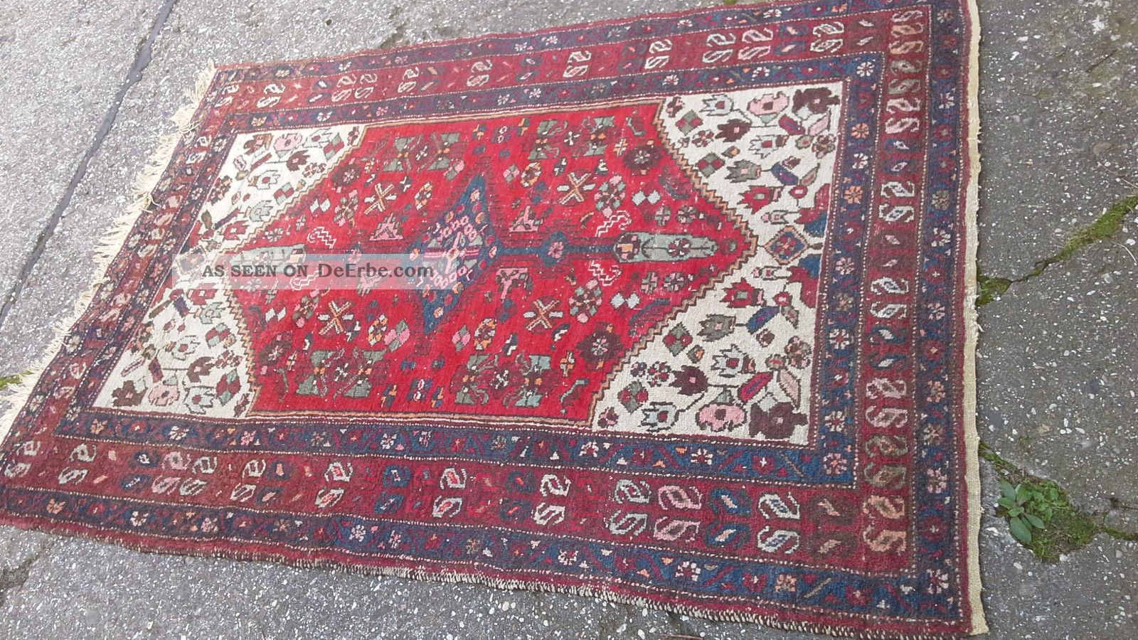 Alter Teppich Handgeknüpft 193 X 137 Cm Ca. 80 - 100 Jahre