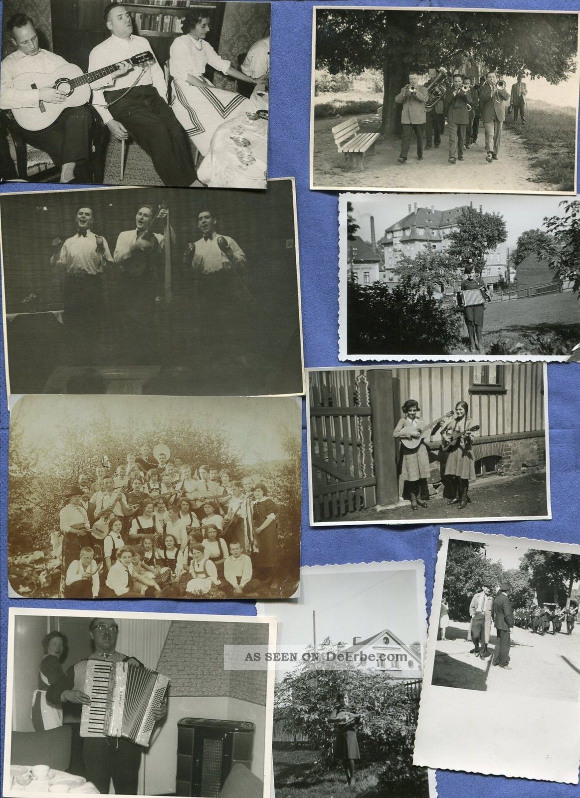 Alte Foto A. Fotoalbum Musik Musiker Instrument Gitarre Schlagzeug ...