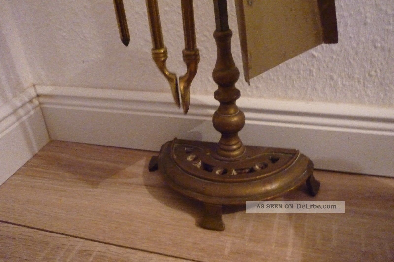 Alte - Kaminbesteck - Kamingarnitur - Messing - Antik Stil