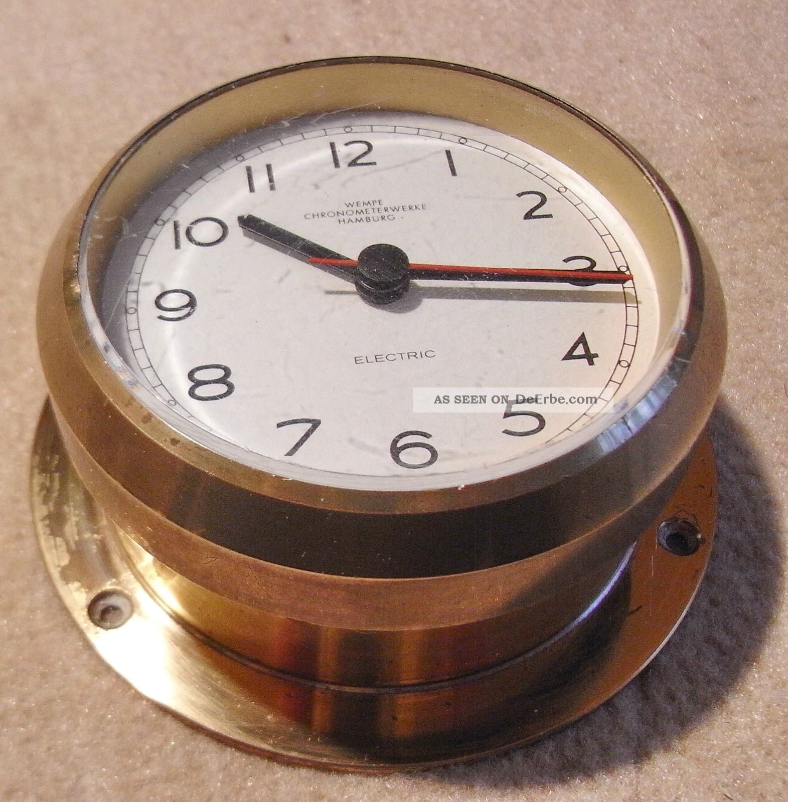 Wempe, Schiffsuhr, Wempe Chronometer, Electric, Schwere Messingausführung