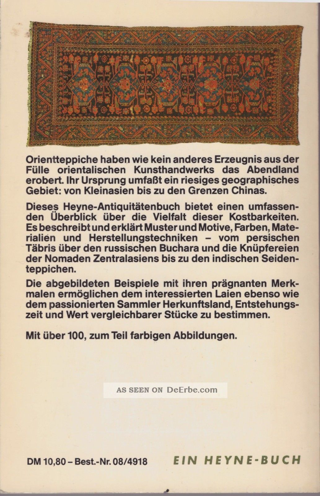 Heinz E. R. Martin - Orientteppiche (heyne Bücher Antiquitäten 4918, 1983)