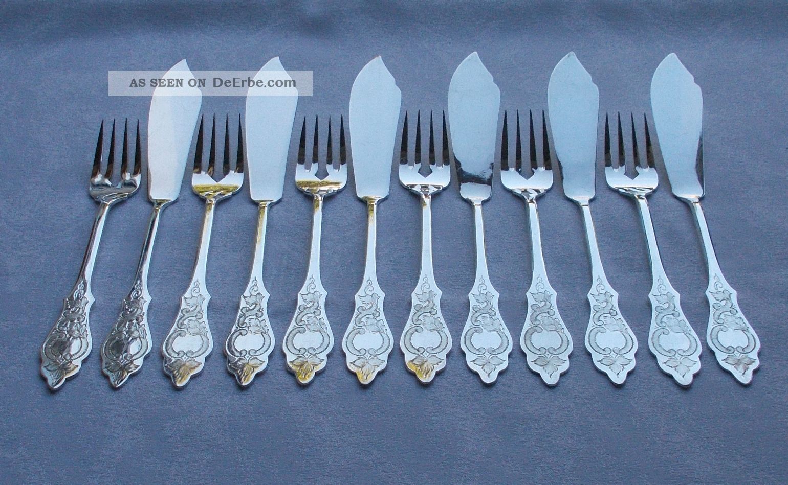 Rar Ostfriesen Robbe&berking 12 - Tlg. Fischbesteck Aus 800er Silber