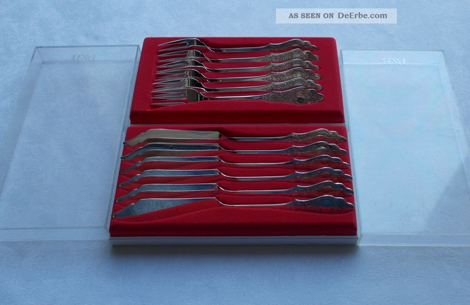 Rar Ostfriesen Robbe&berking 12 - Tlg. Fischbesteck Aus 800er Silber