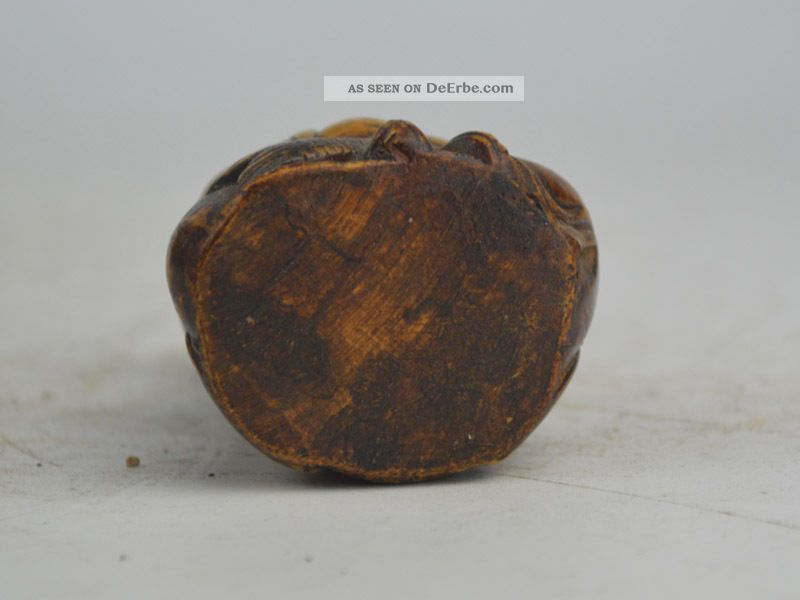 Old Exquisite Snowflake Stone 雪花石 Carving Children&fish Figure Statue China