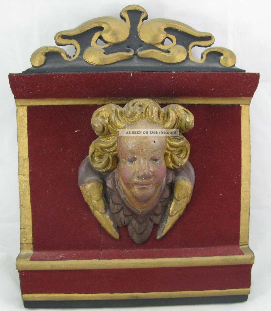 Putto / Putte / Engel Wand Relief / Wandbild - Holz Geschnitzt ...