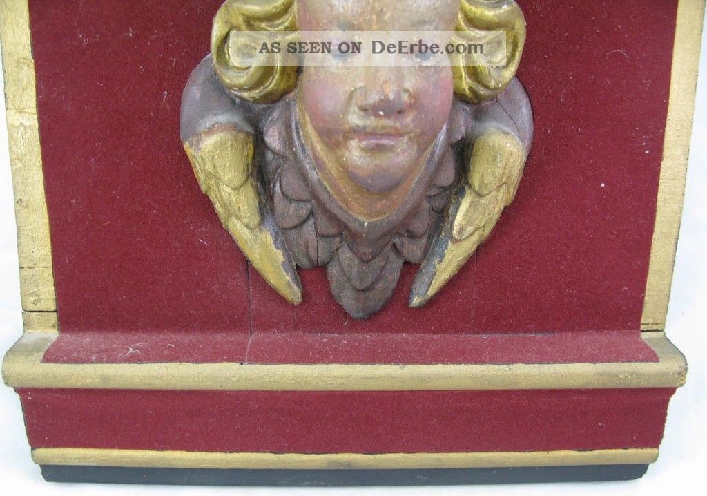 Putto / Putte / Engel Wand Relief / Wandbild - Holz Geschnitzt ...