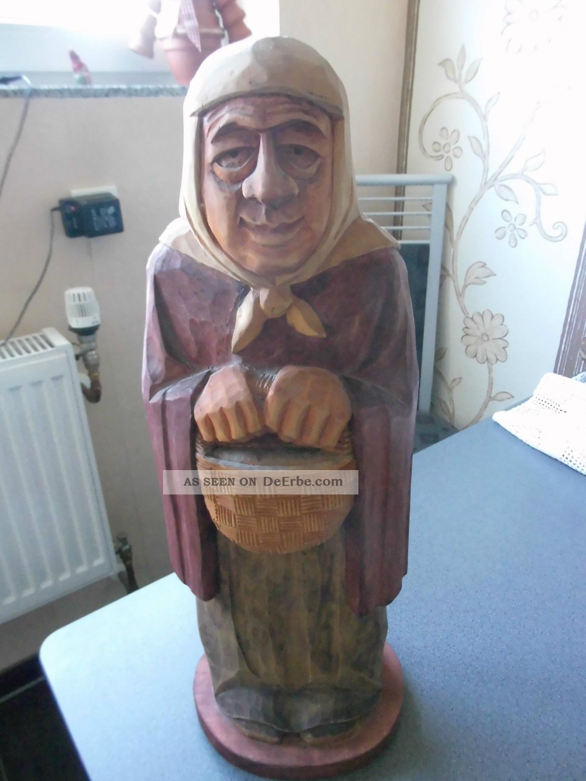 Holzfigur Sehr Alt Grossmutter (oma)