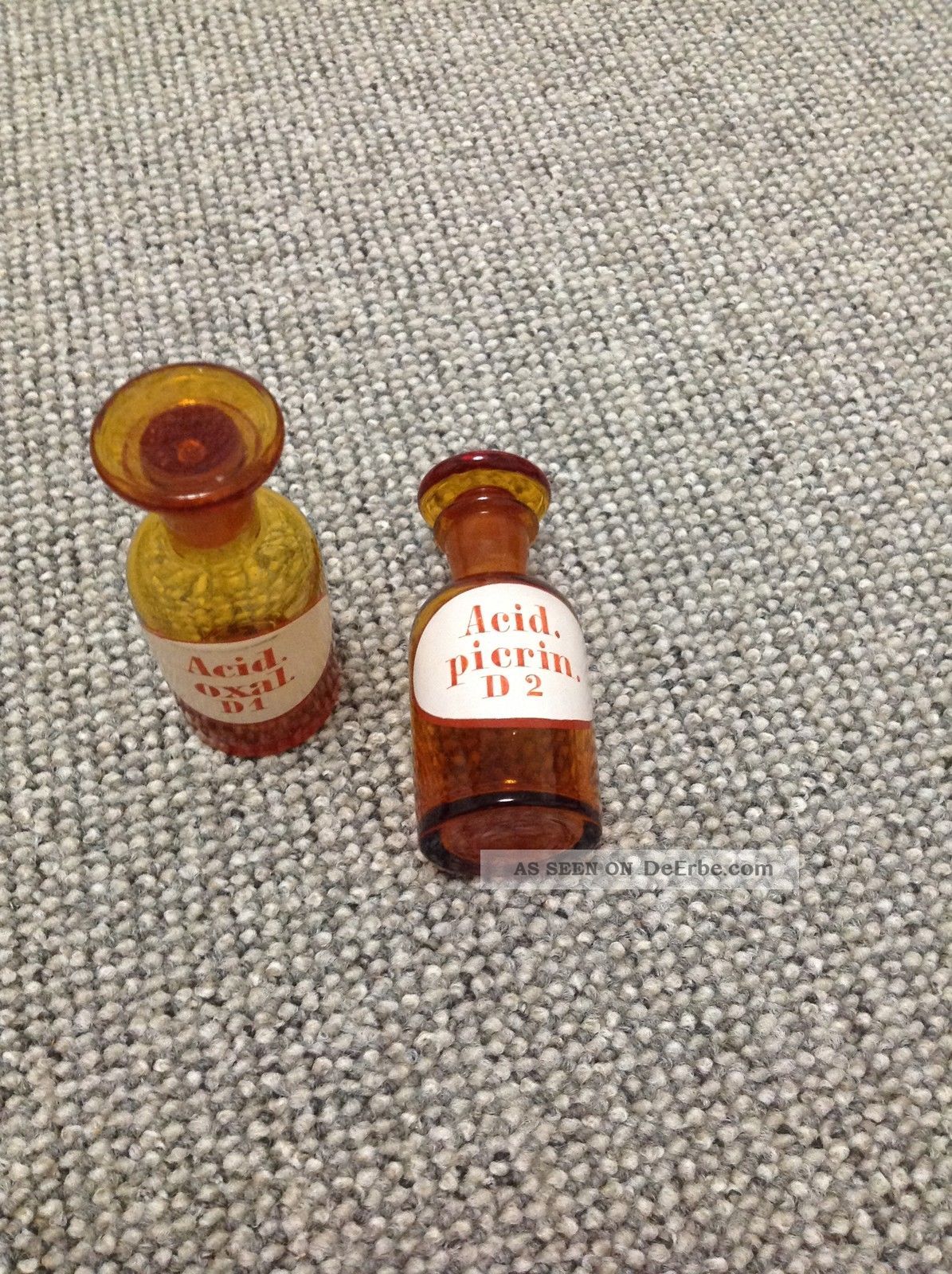 2 Apothekerflaschen Alt Acid. Picrin D 2 & Acid Oxal D 1 Apotheke Medizin