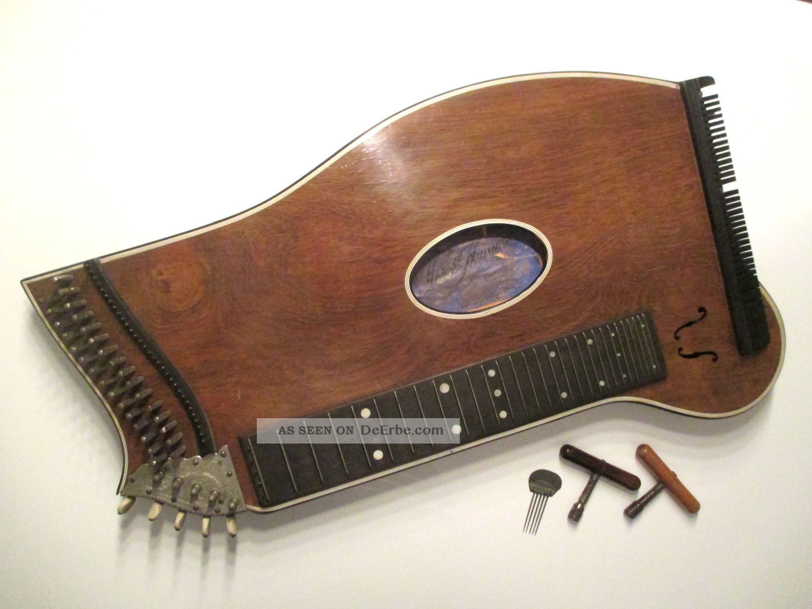 Alte Zither Heinrich Hummel Ffm Instrument Dachbodenfund