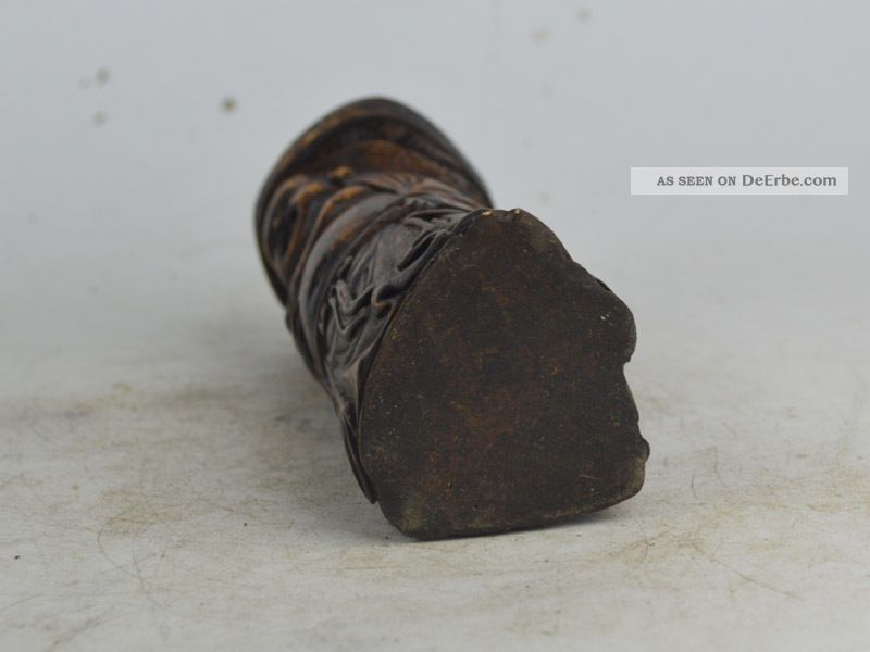 Old Exquisite Snowflake Stone 雪花石 Carving Buddha Statue Brush Pot China