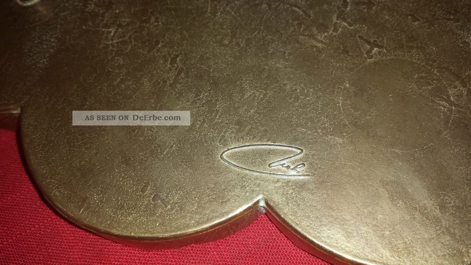 Altes Messing Tablett, Signiert, Ca. 1. 930 Gramm