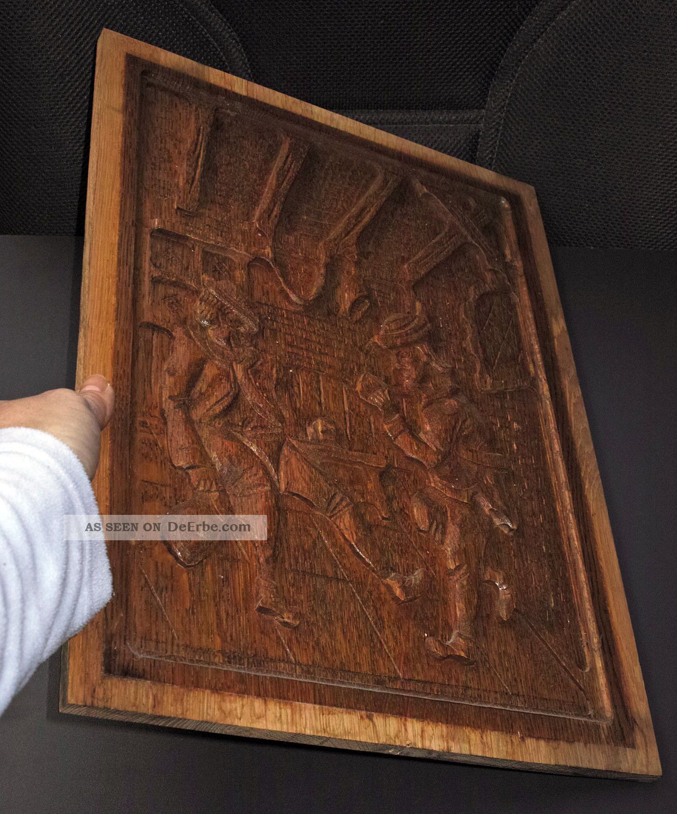 4 Alte Handgeschitzte Holzbilder 3d Edelholz Massiv Mensch Mittelalter ...