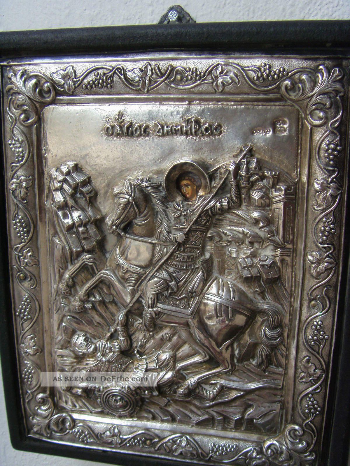 Silber - Relief - Bild Nach Art Einer Byzantinischen Ikone Auf Holz ...