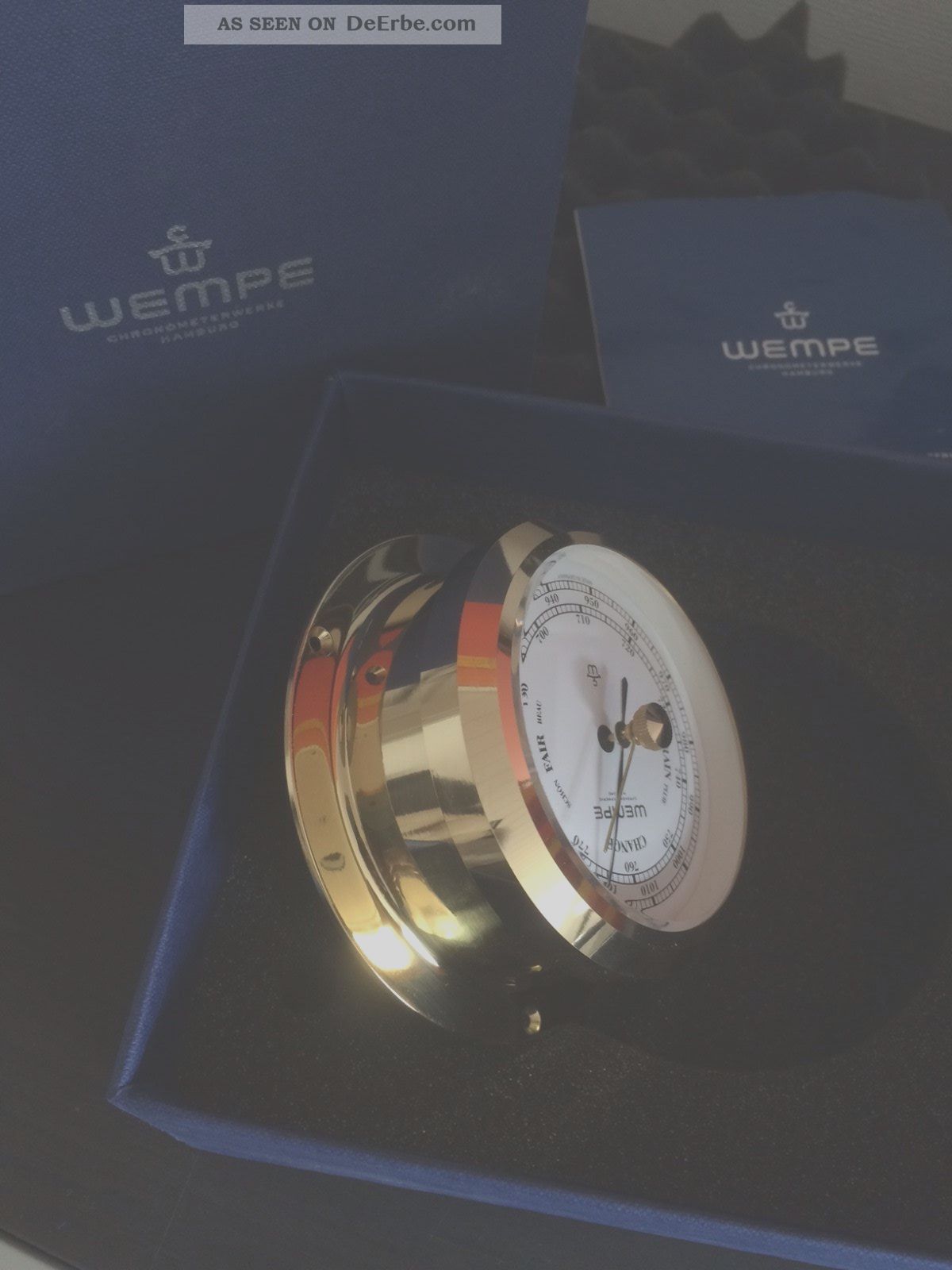 Wempe Chronometer Barometer Skiff Messing Ø 110mm - Druckmesser,
