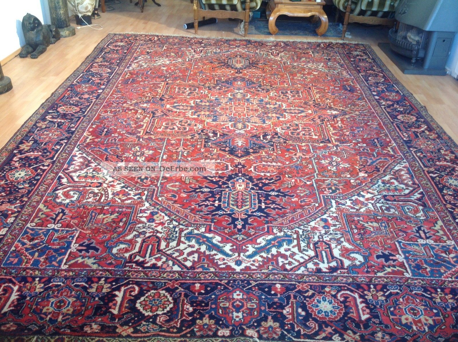 Sehr Alt Antik Persisch Teppich 423 X 305 Cm