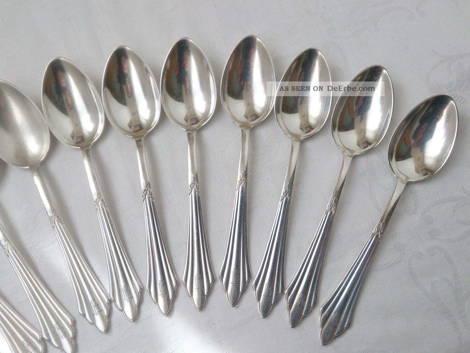 Wmf 900 Fächermuster 12 Kaffeelöffel 14 Cm Schwalbe 90er Silber Monogram Ml