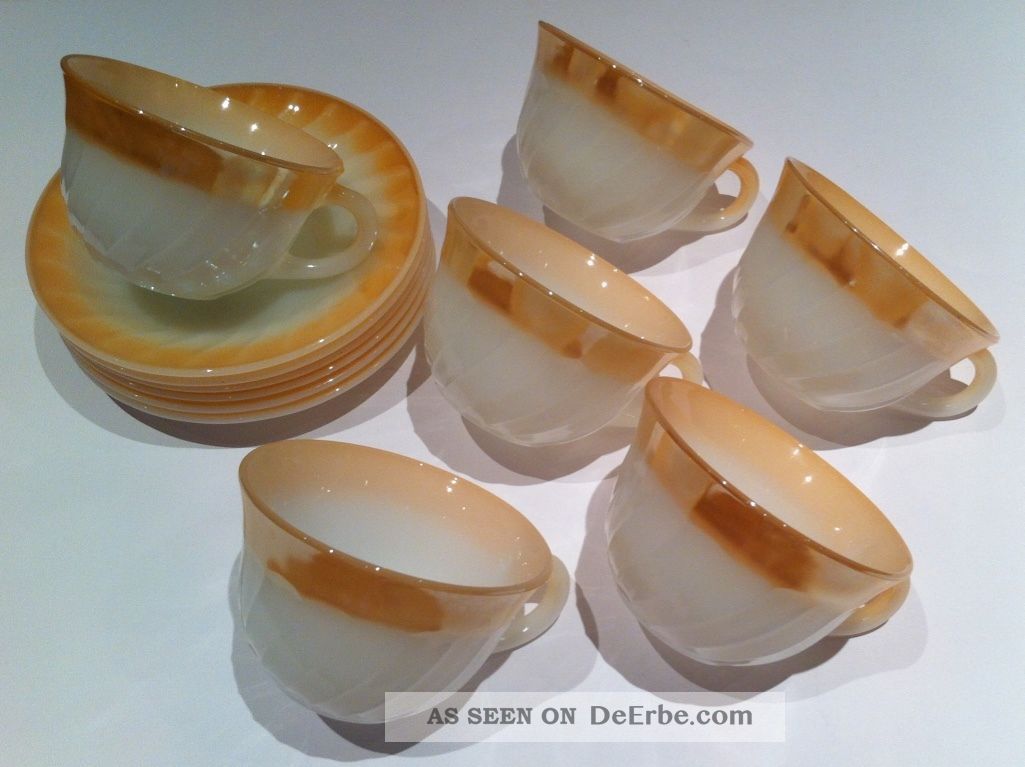 Fire King Anchor Hocking Oven Ware Swirl Shell Lustre Coffee Tea Cup ...