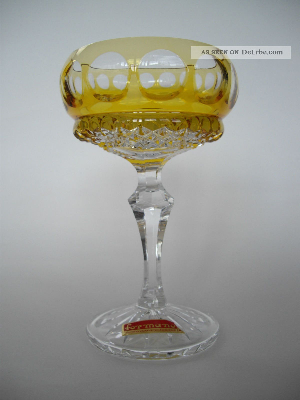 Formano Champagner/ Sekt /schale/ Glas/ Römer Bleikristall Goldgelb