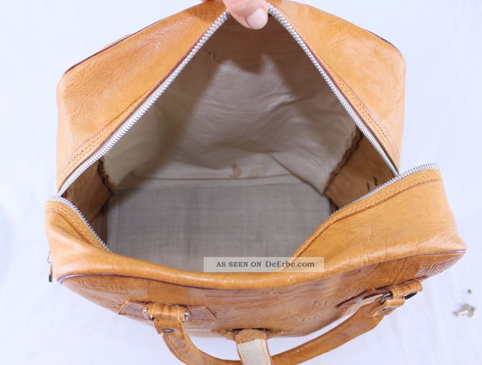 Vintage Leder Tasche Reisetasche Weekender Braun Hingucker Leather Bag