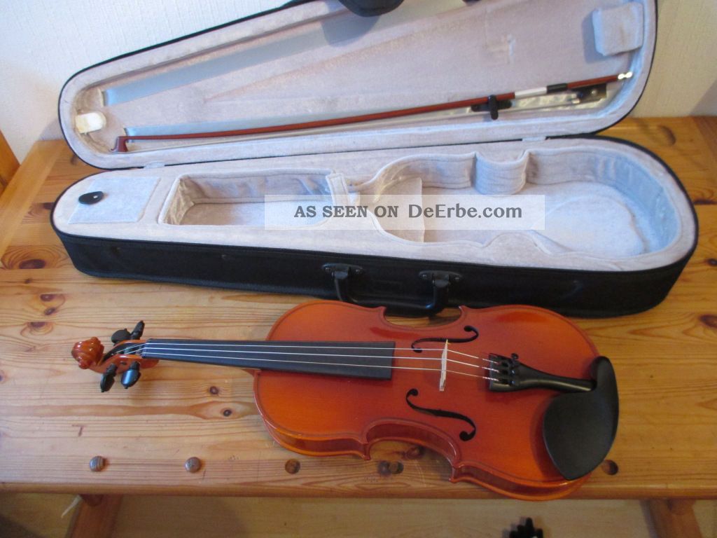 Alte Geige Mit Bogen In Koffer Violine Violin Top Bespielbar