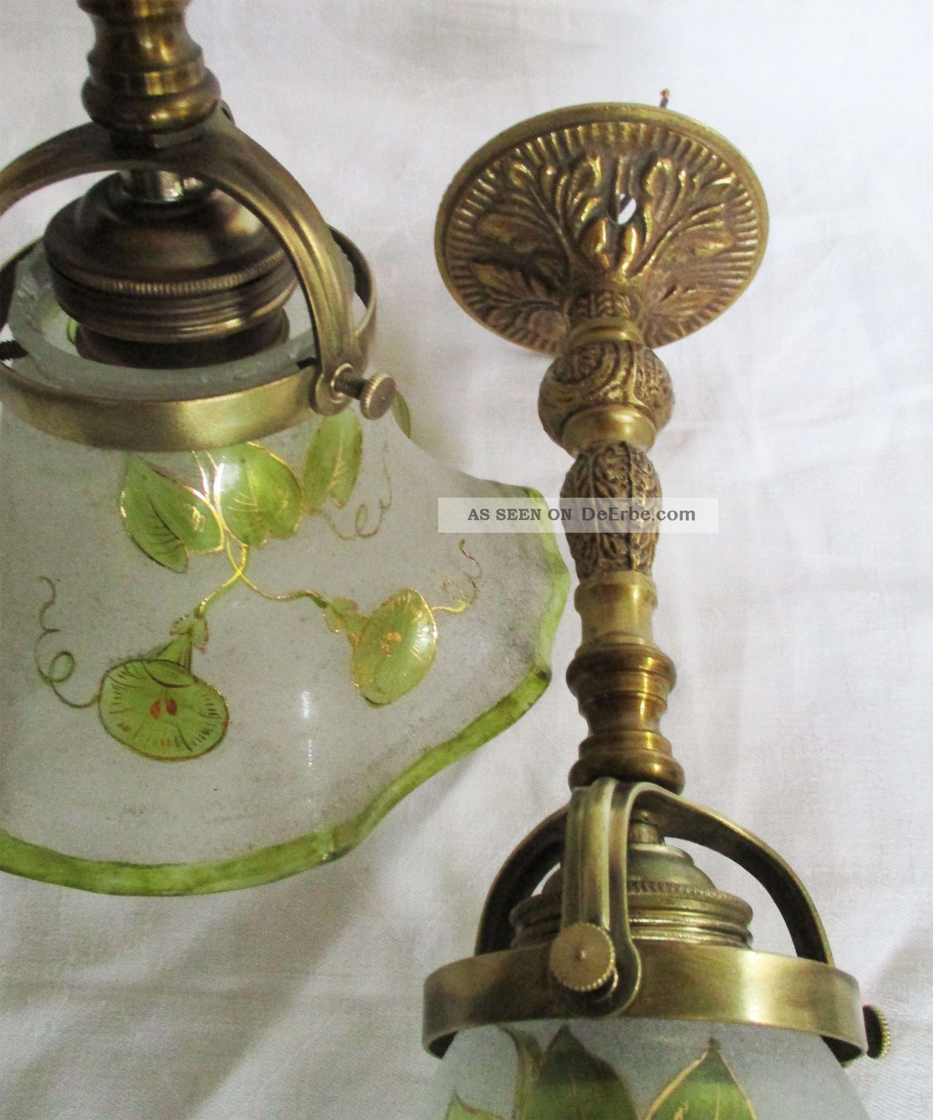 Spannende Lampenschirm Glas Antik Jugendstil Bild