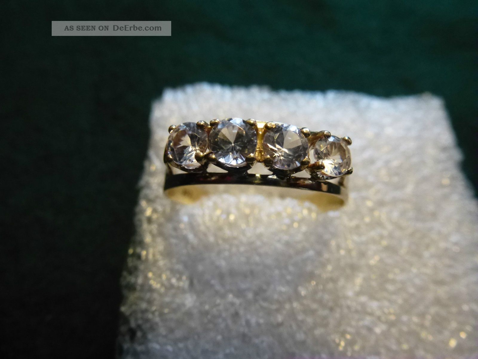 Edel Damenring Gold 333 Schmuckring Gold 333 Mit 4 Weißen Steine