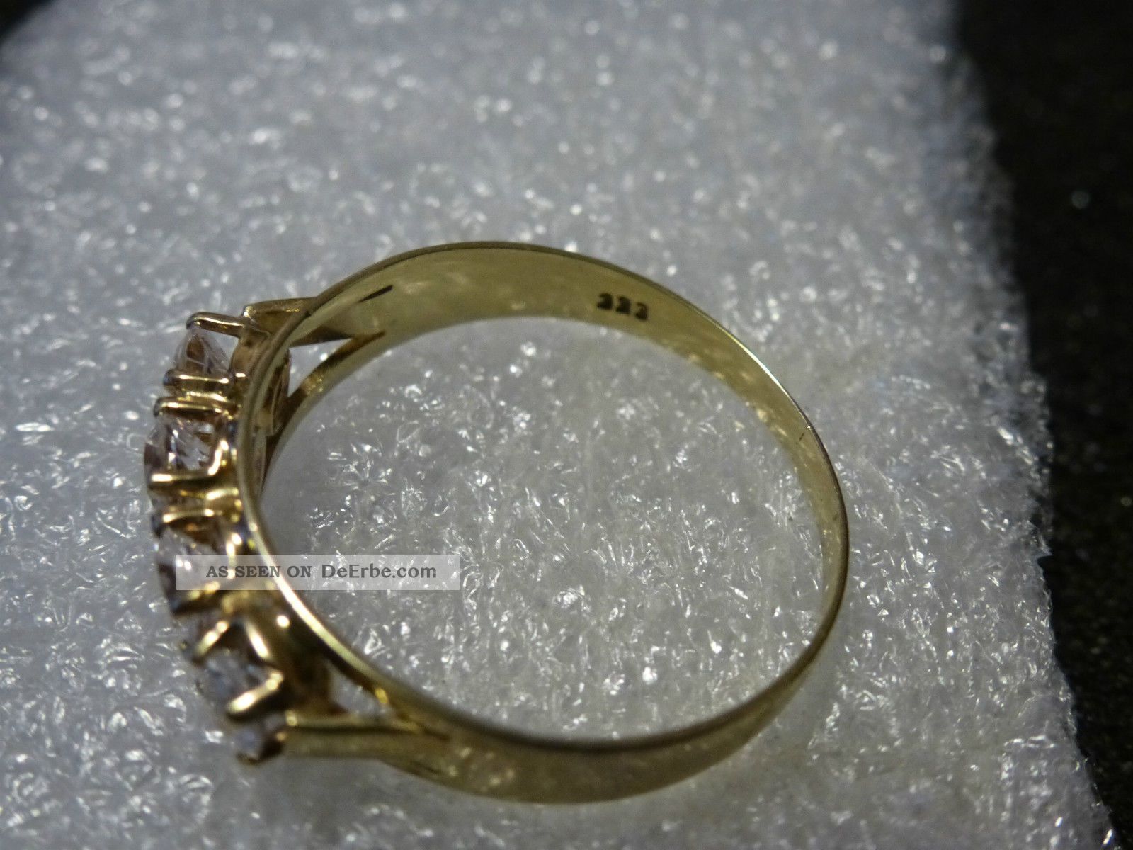Edel Damenring Gold 333 Schmuckring Gold 333 Mit 4 Weißen Steine