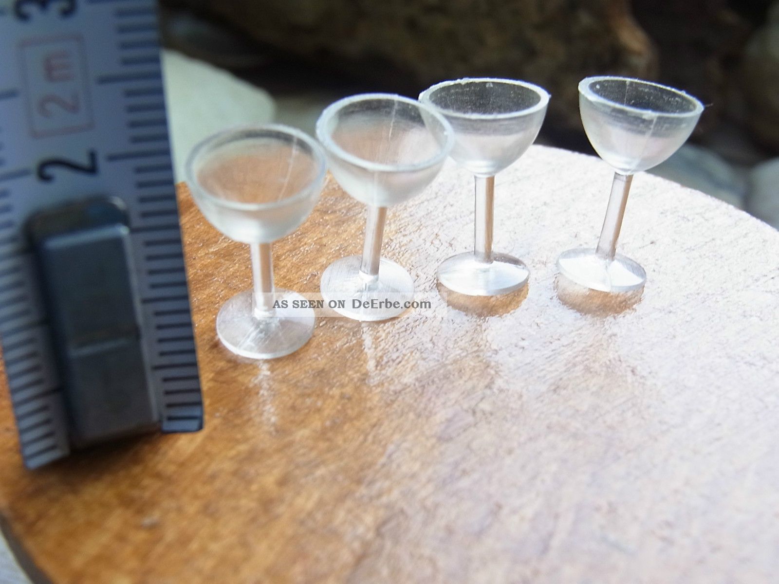 Wein - Gläser Plastik 60er Jahre Für Die Puppenstube 1:12 Vintage