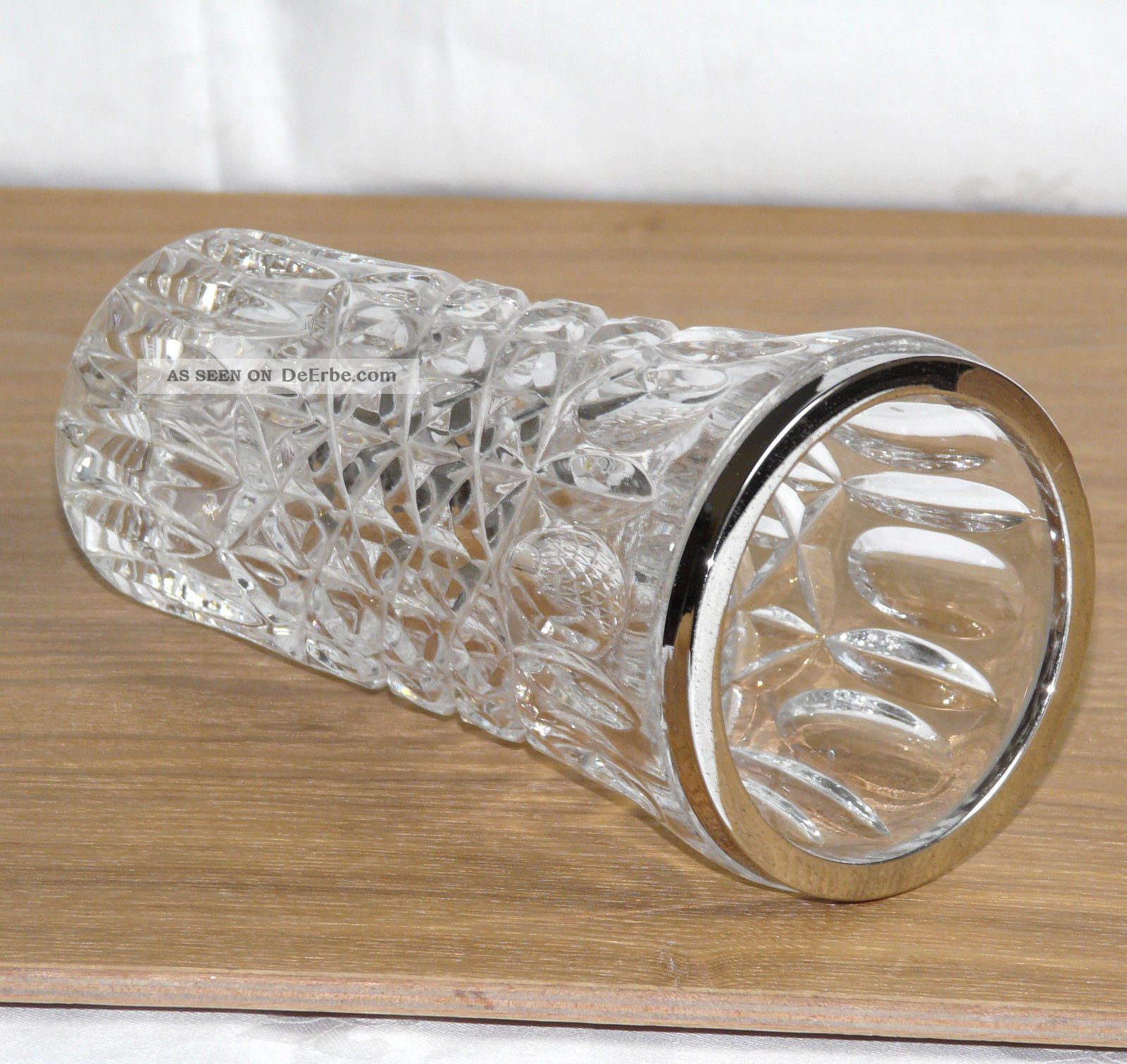 Emil Hermann Vase Kristallvase Silbermontur Silber 925, 16, 5 Cm