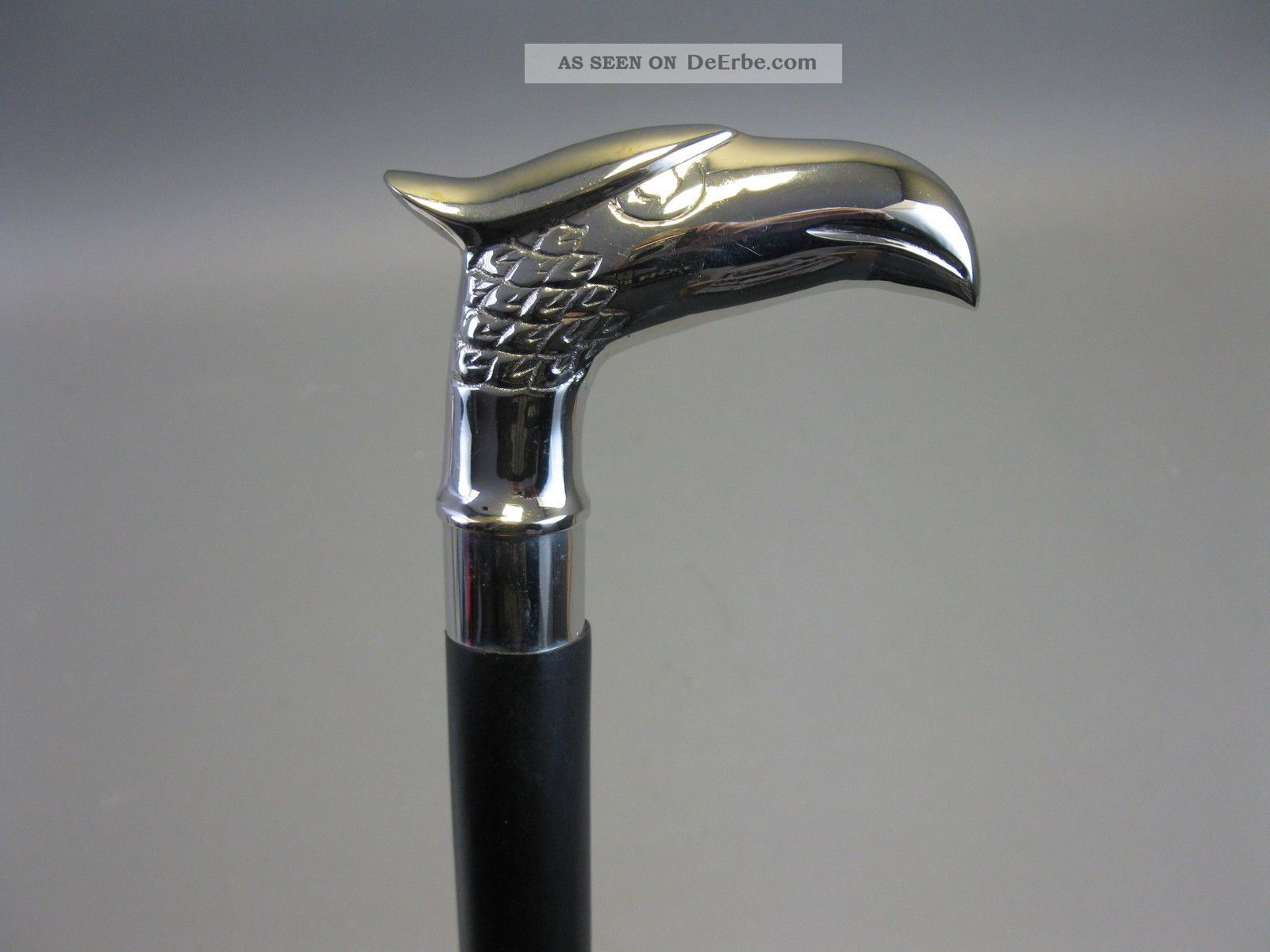 Holz Spazierstock Gehstock Wanderstock Walking Stick Silbern Adler 93cm