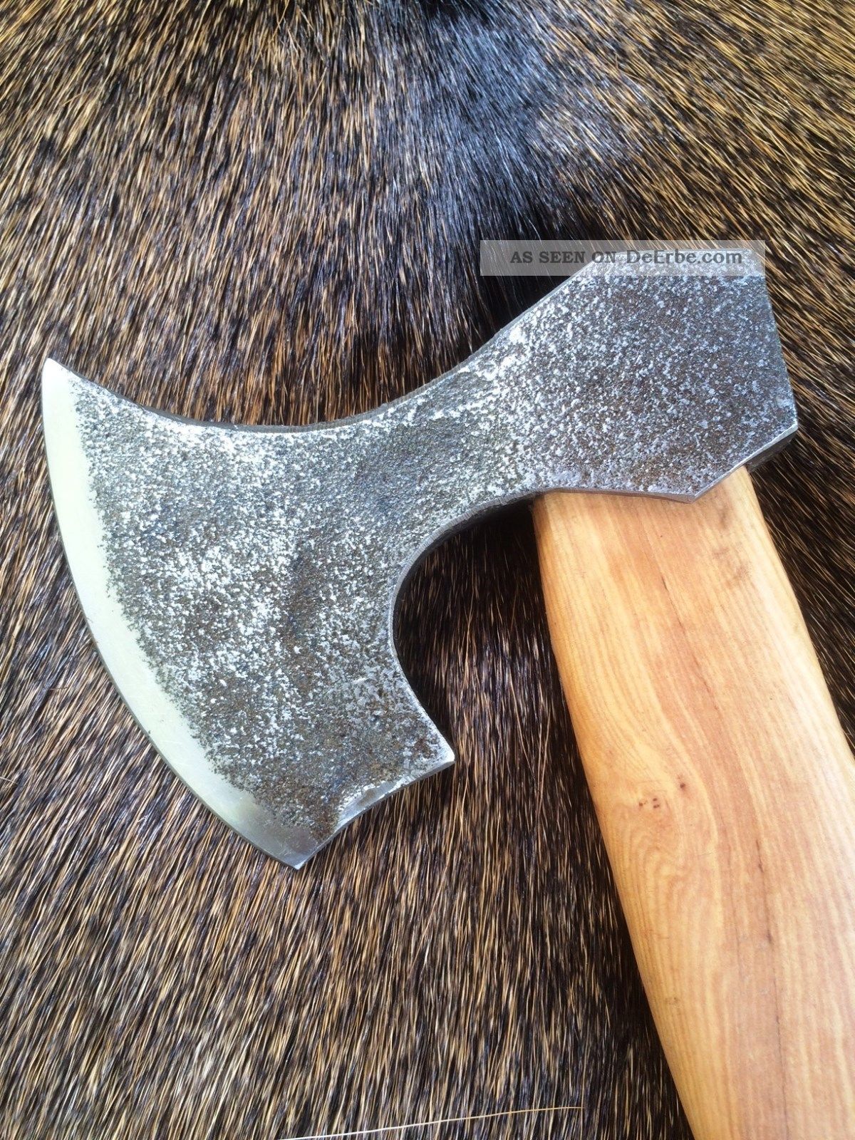 Große Rust. Wikinger Axt Typ " B " M. Lederscheide U. Axthalter Mittelalter Kelten